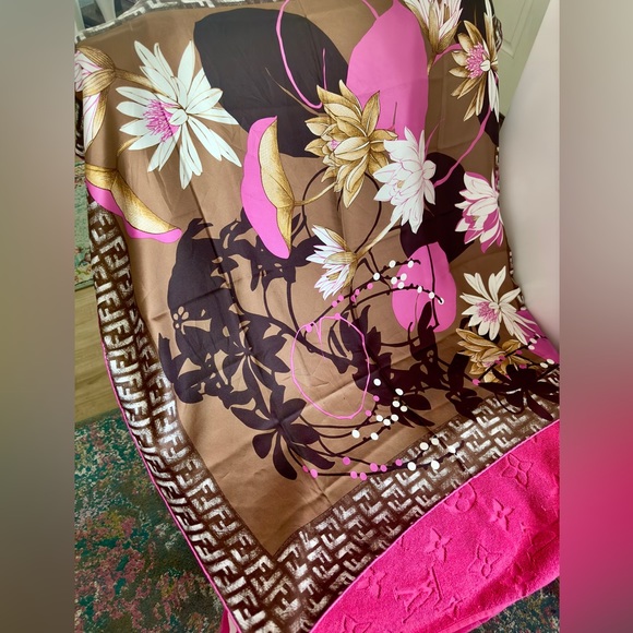 Fendi | Accessories | Pink Fendi Silk Scarf W Box | Poshmark